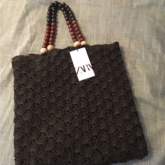 Zara | Bags | Zara Black Woven Tote Bag | Poshmark